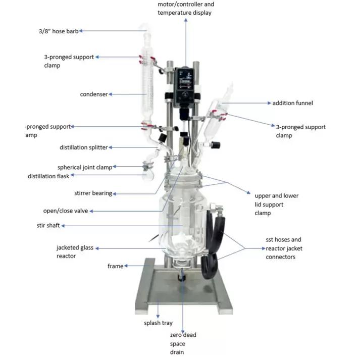 Ai 2L R Series Single Jacketed Glass Reactor