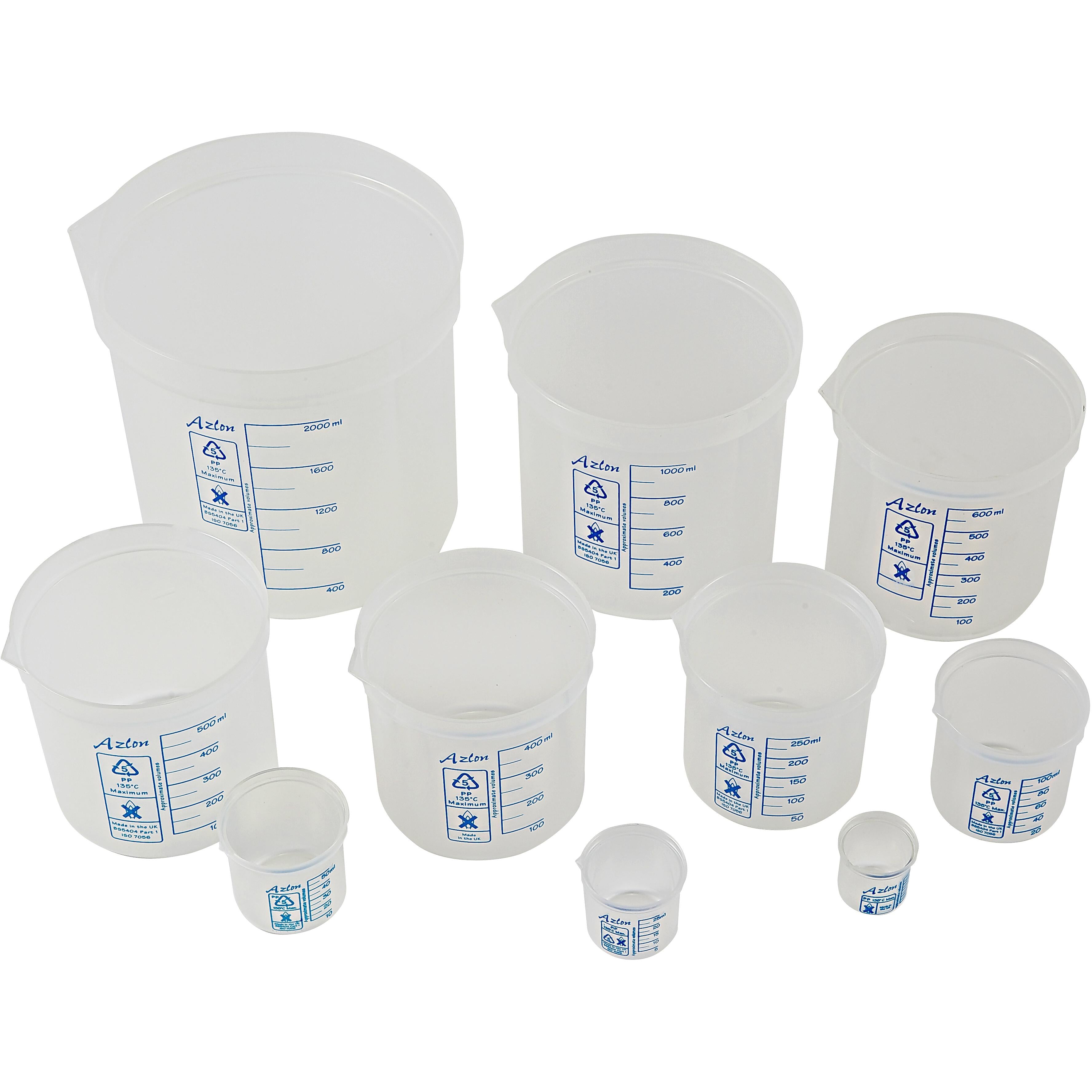 Azlon Square Ratio Beakers, PP/PMP